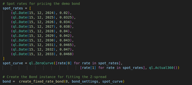 Coding Towards Cfa 21 Calculate Z Spread With Quantlib Data Ninjago Finsight Tech Blogs